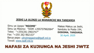 JWTZ Yatangaza Nafasi za Kujiunga na Jeshi 2025